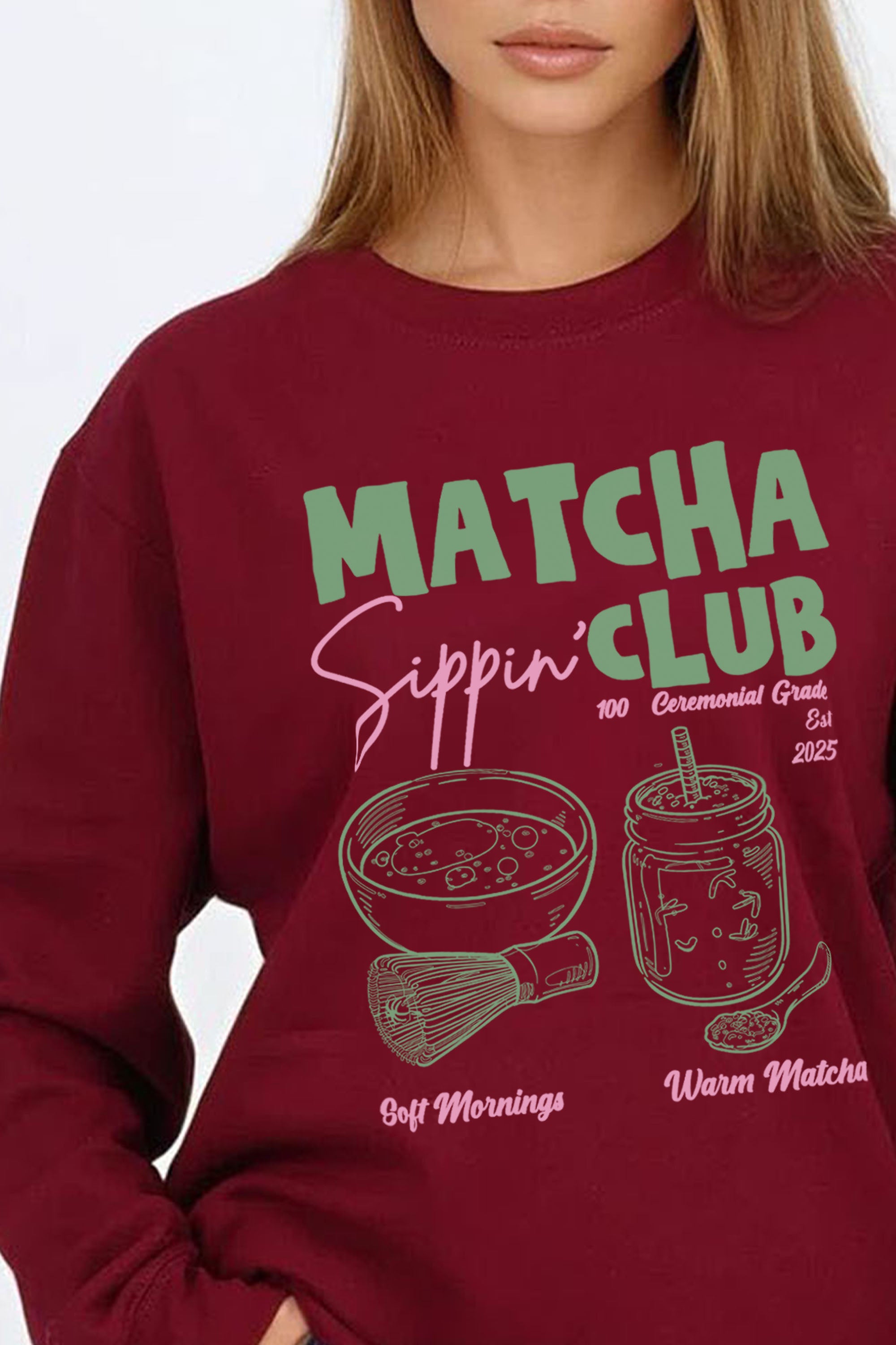 Matcha Club Printed Sweatshirt- Wholesale | Missi Clothing UK