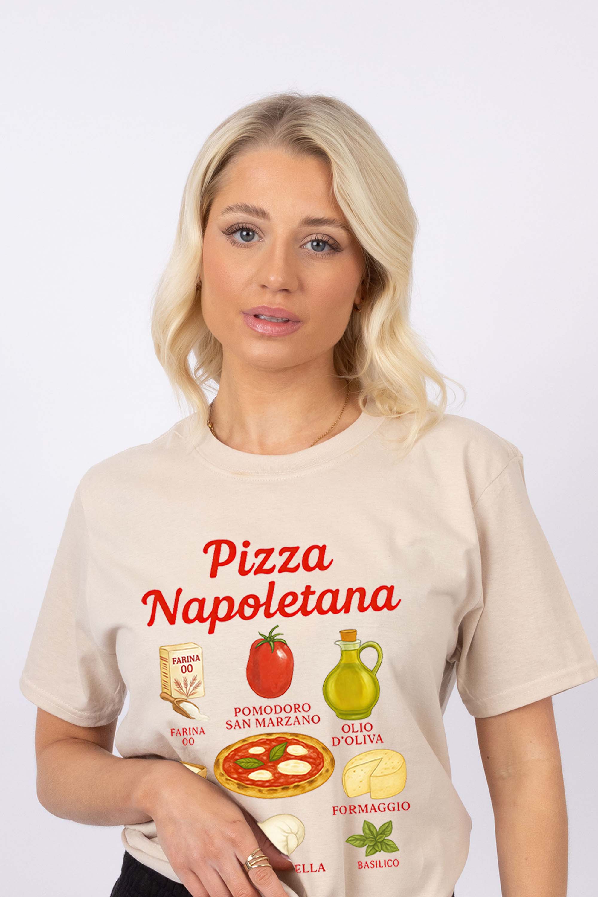 Regular Fit T-shirt in Pasta Club Food Print| Missi Clothing UK and USA