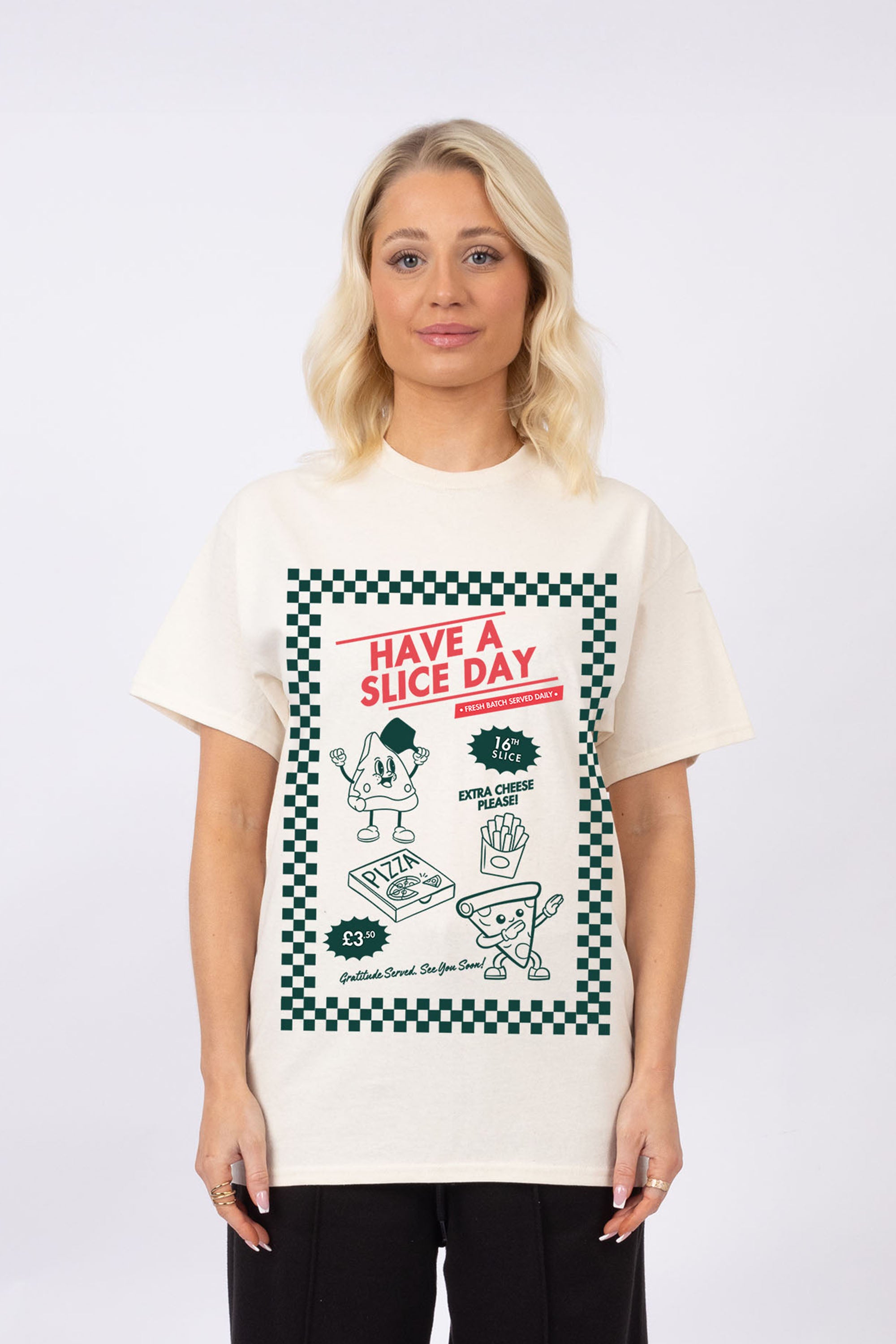 Regular Fit T-shirt in Slice A day Food Print| Missi Clothing UK and USA