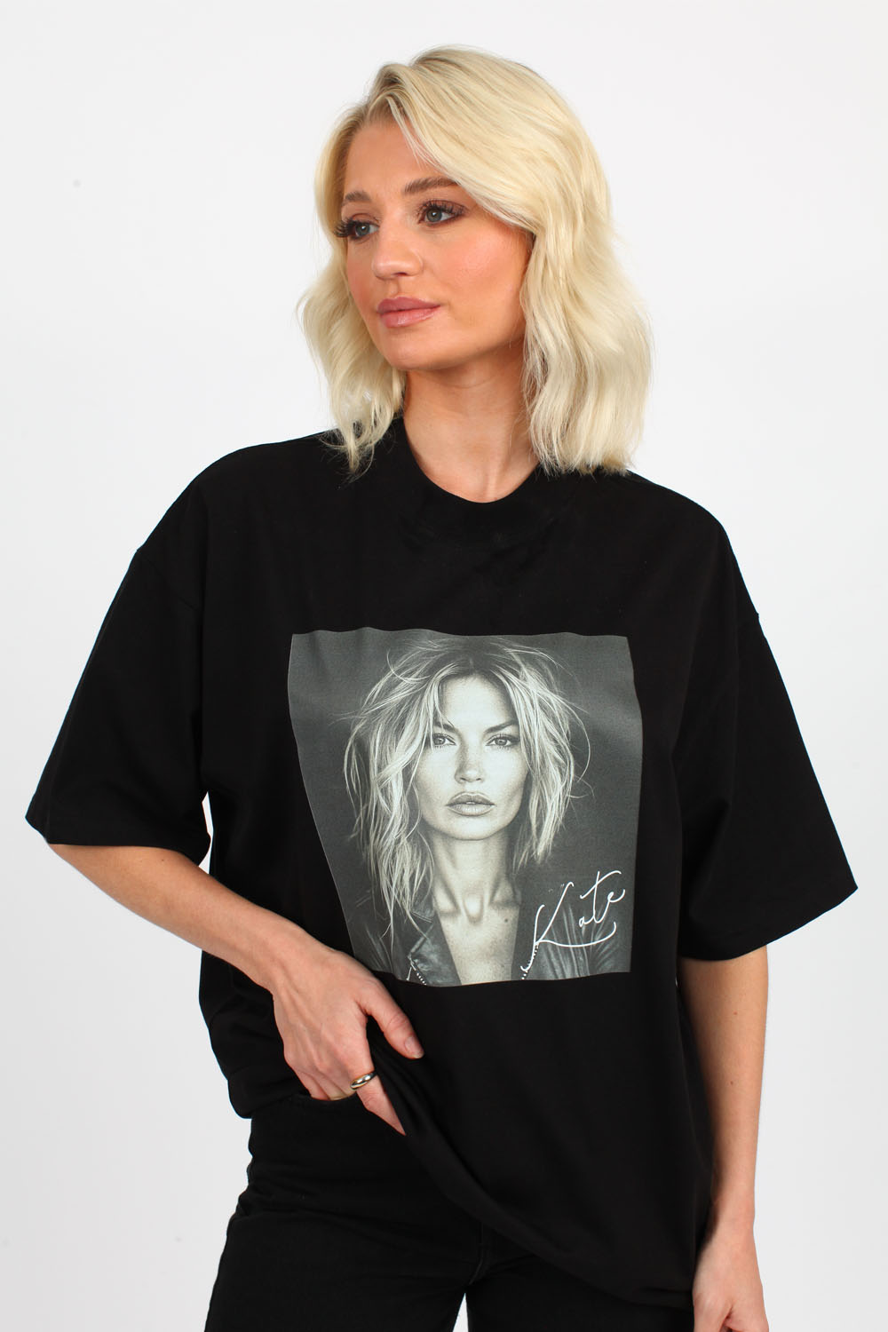 220GSM Oversize T-Shirt In Kate Print | Missi Clothing UK